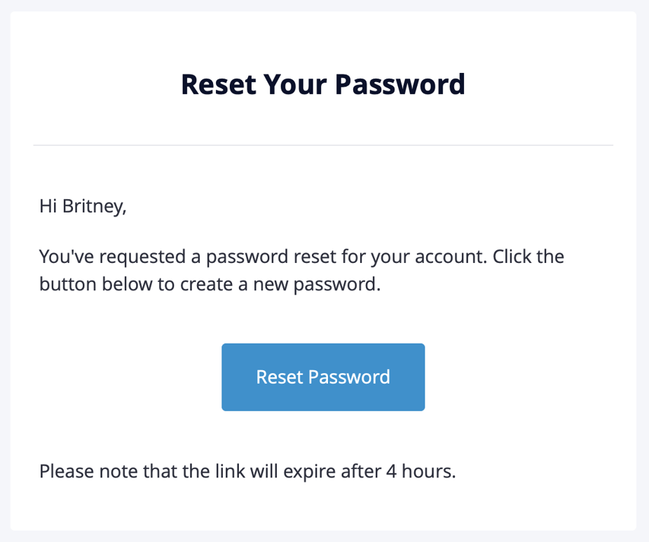 Resetting Staff or Customer Passwords